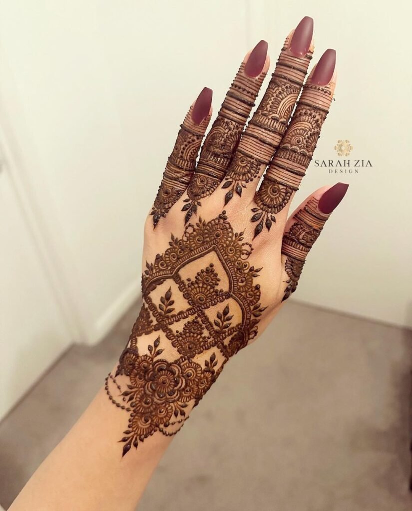 Punjabi Royal Front Hand Mehndi Design Images, and Pics 2025